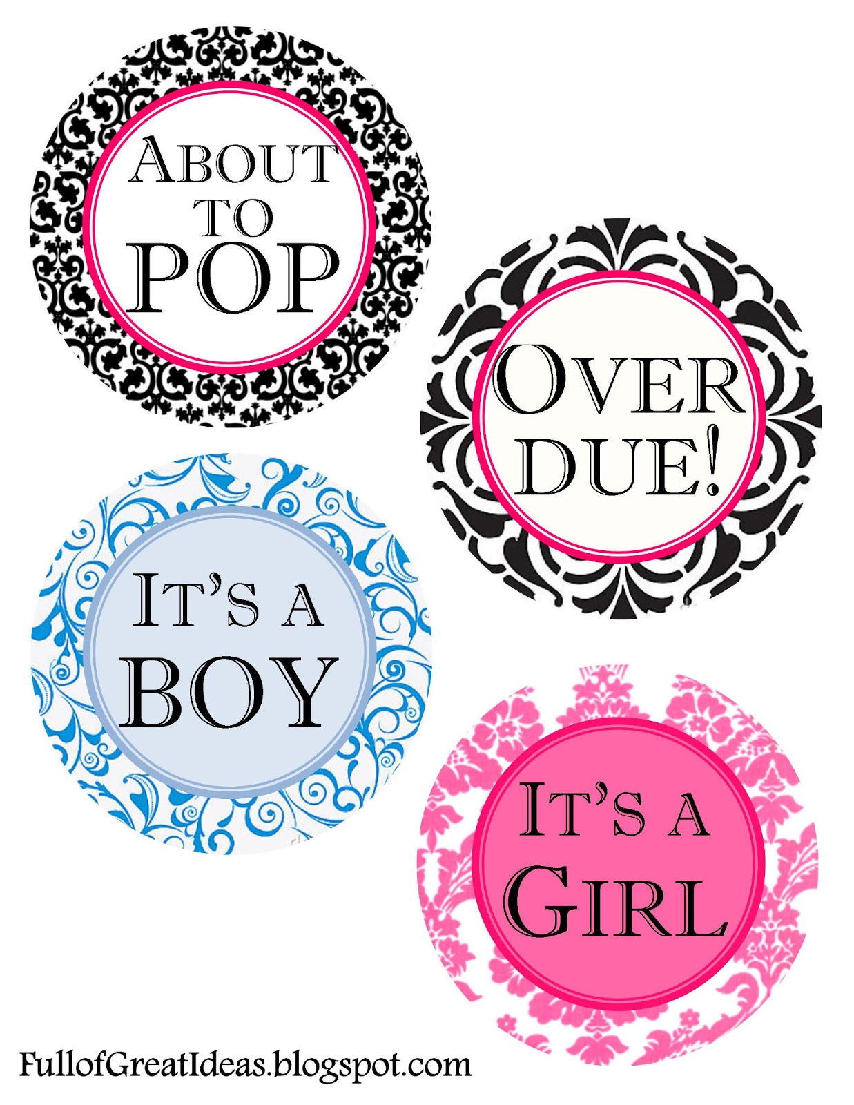 Free Printable - Pregnancy Belly Stickers