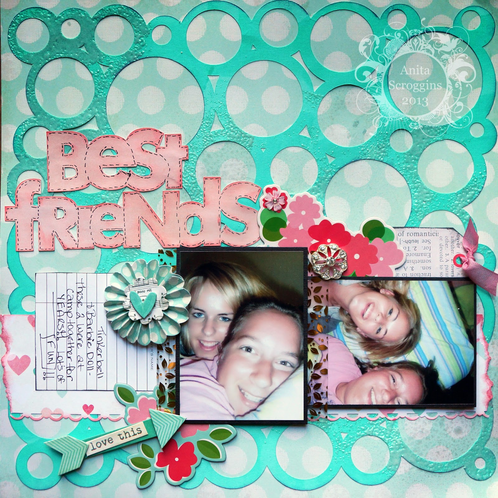 The Crafty Scrapper: Best Friends Layout - Crate Paper Love Notes
