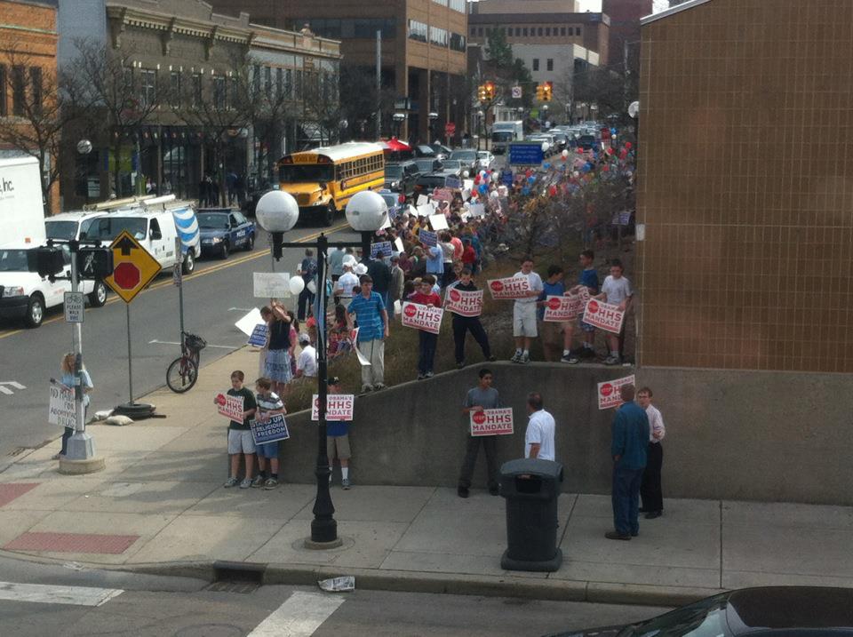 Damn Arbor: Contraception protest in front of Federal Building
