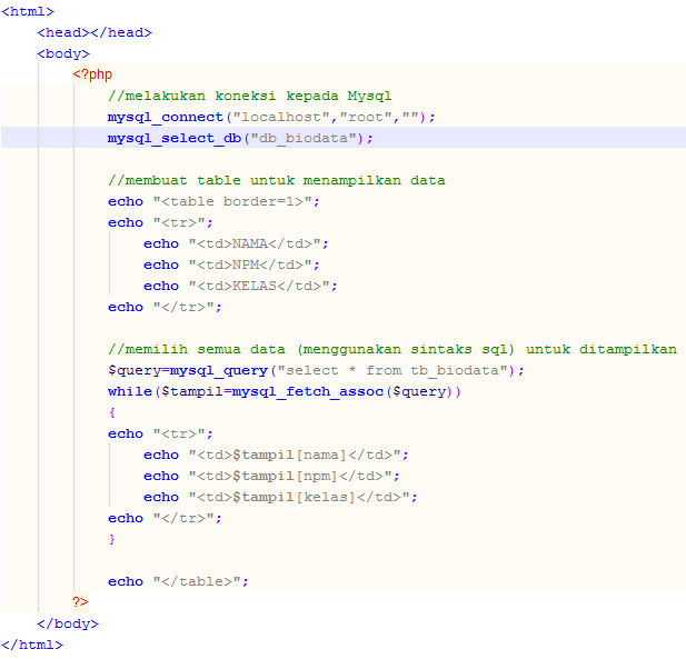 Tutorial Menampilkan Data Mysql Pada Browser Dengan PHP | dimas prasetyoko