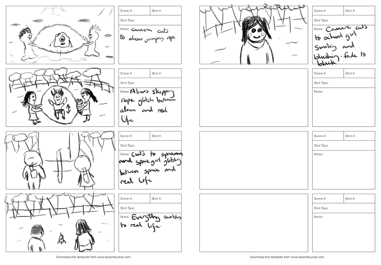 Ian Garling Animation: Narrative - Rough Story board
