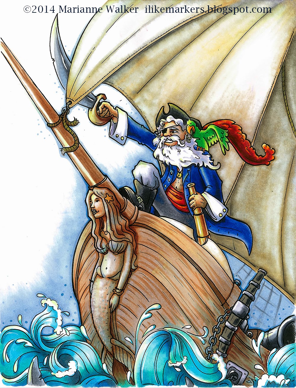 I Like Markers: Coloring a Whimsical Pirate
