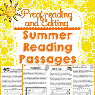 Classroom Freebies Too: Summer Reading Passages: Proofreading and Editing