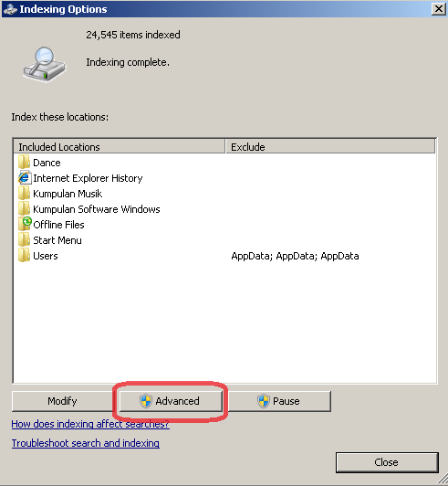 How to Rebuild Search Index in Windows 7 and Windows 8