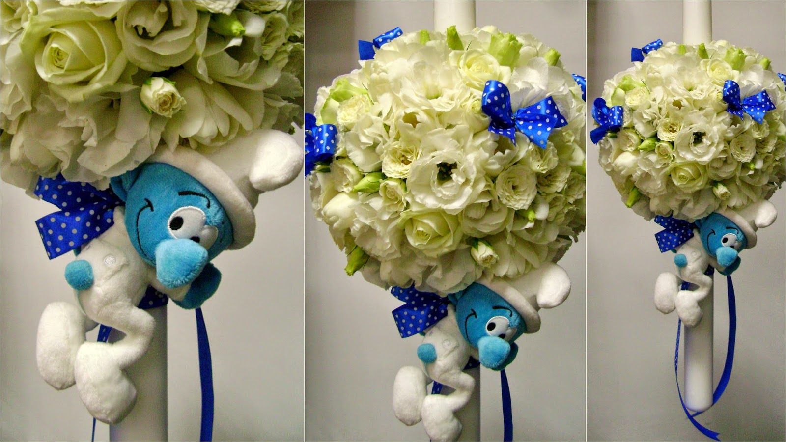 Lumanare botez Bebe Strumf - Flower DECOR by Antonia (botez)