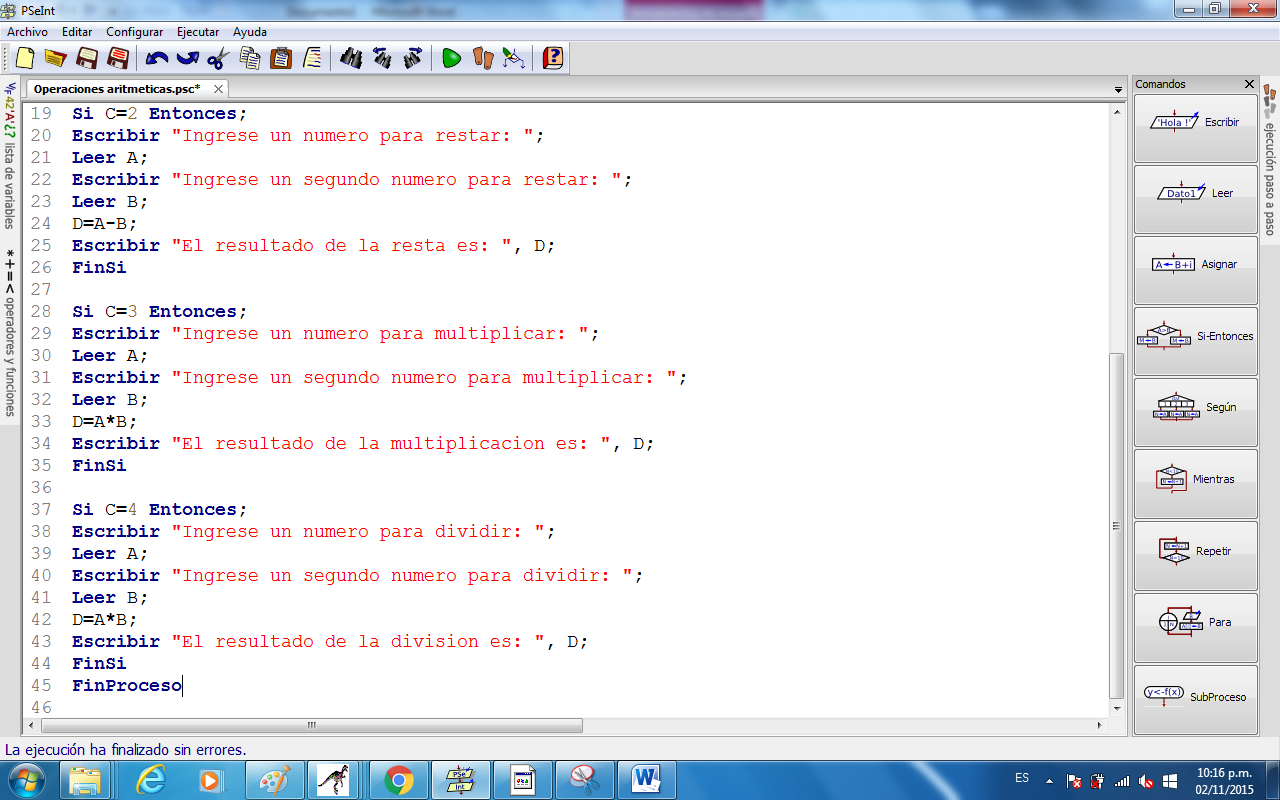 TAREAS REALIZADAS: PSEINT