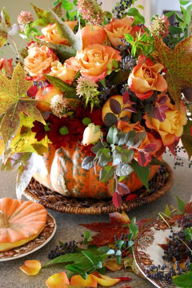 The Domestic Curator: Fall Pumpkin Floral Arrangement