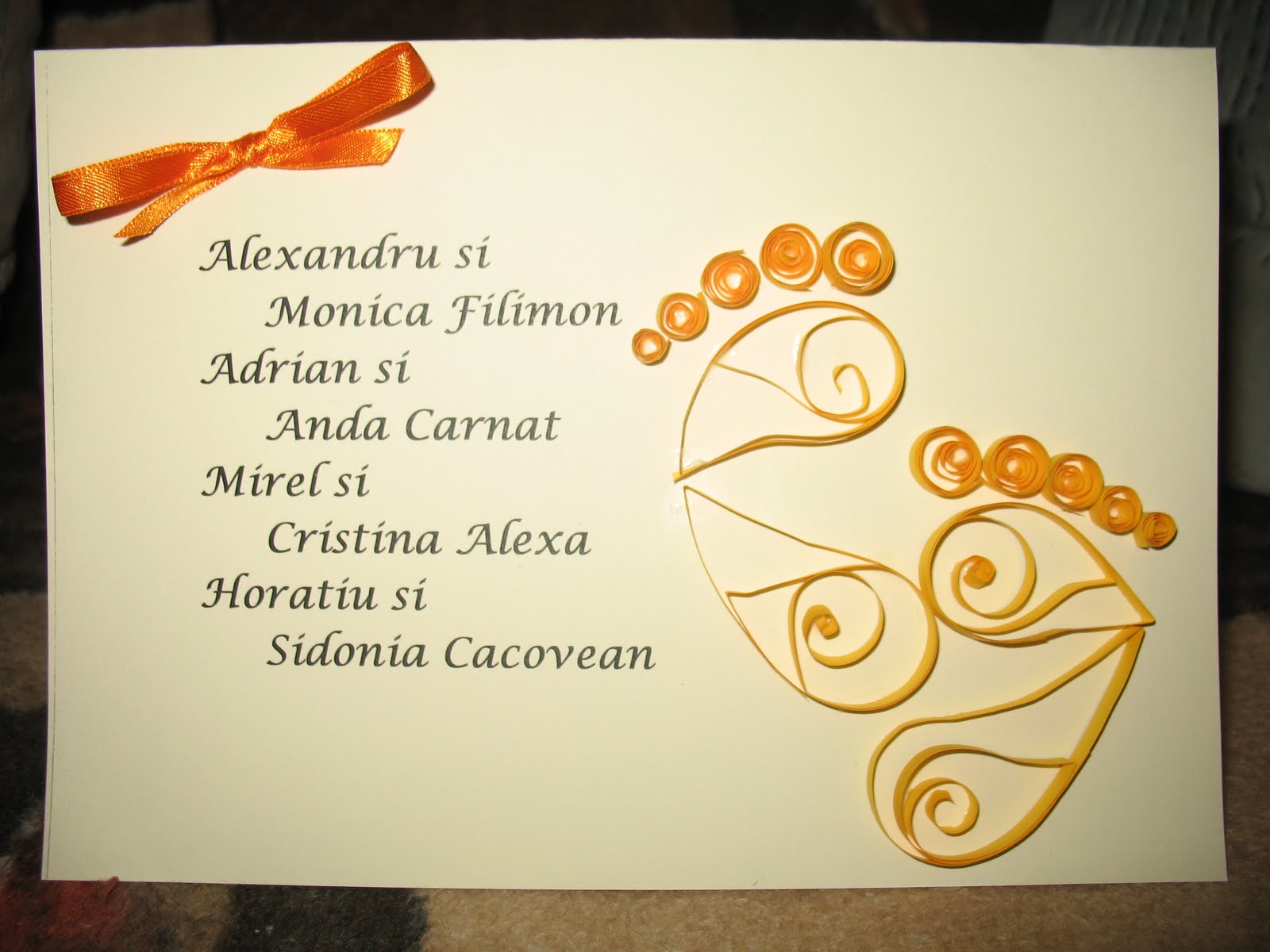Felicitari Quilling: Botez