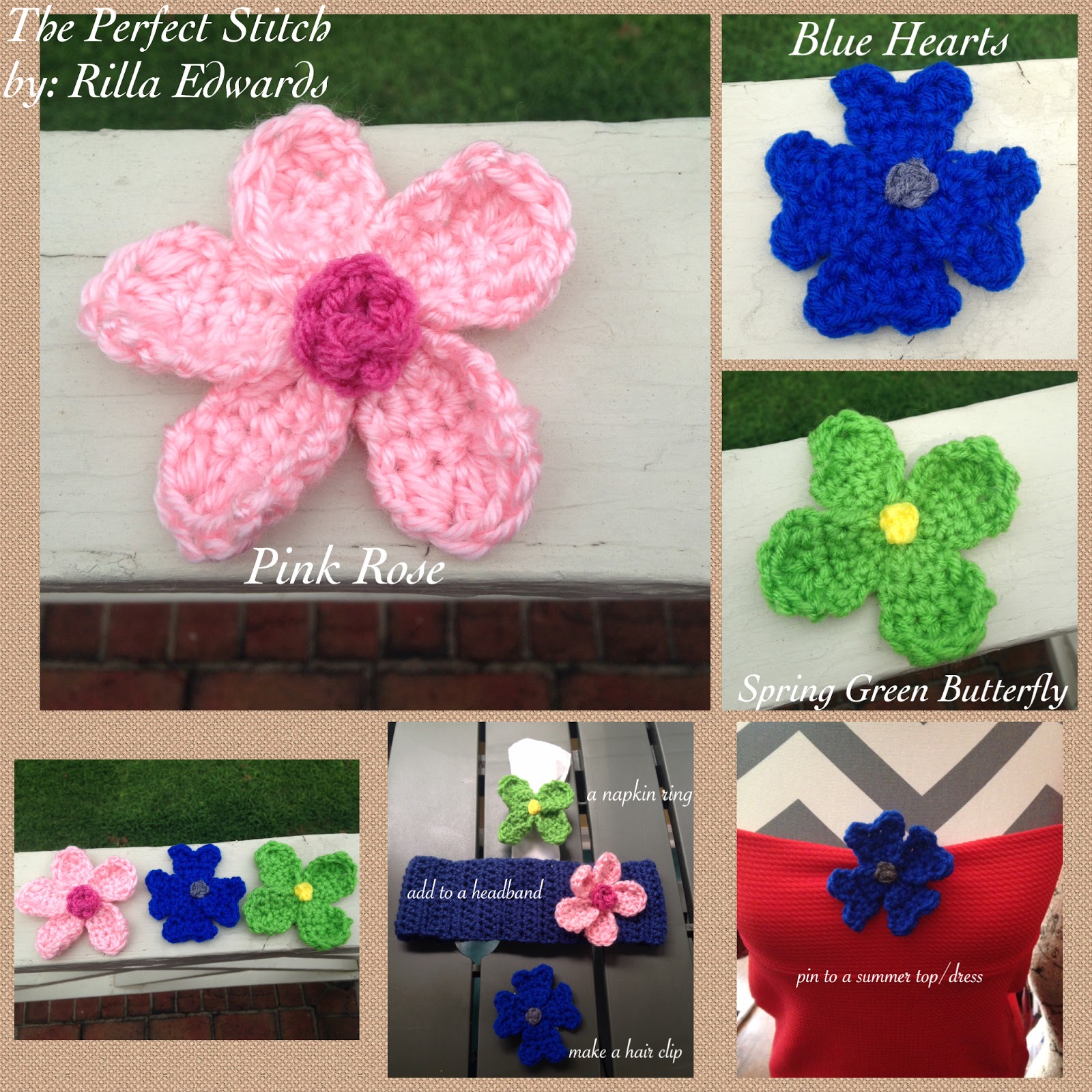 The Perfect Stitch...: 3 Simple Flower Designs....