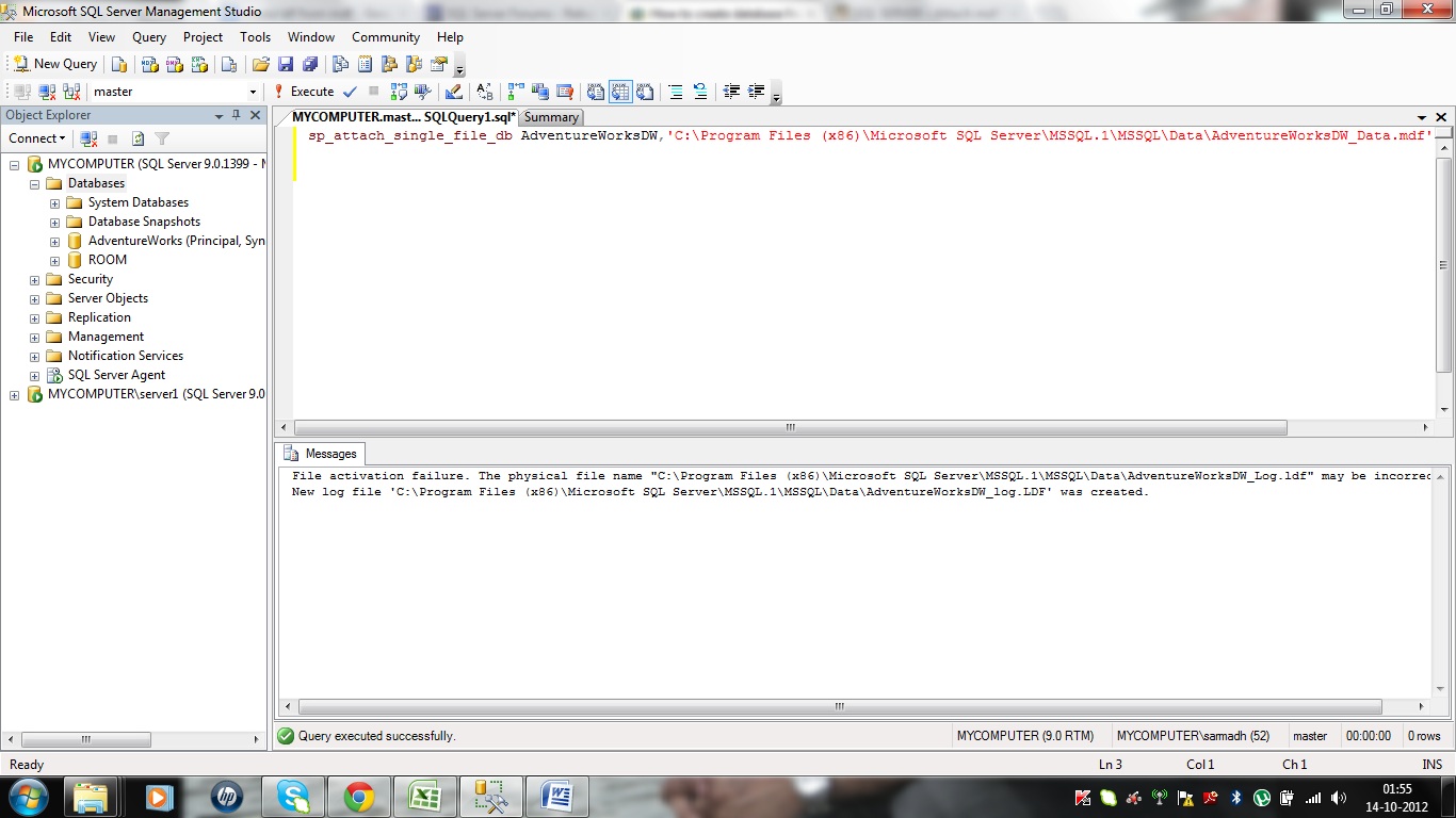 Manage-SQLServer: Rebuild the LDF of a database using MDF file