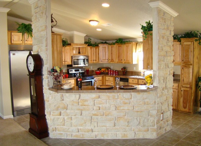 Beautiful Kitchens Design Ideas with Stone Walls - HAG Design