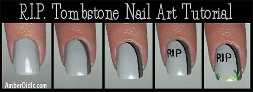Photo Tutorials Nail Art: R.I.P. Tombstone Nail Art Tutorial