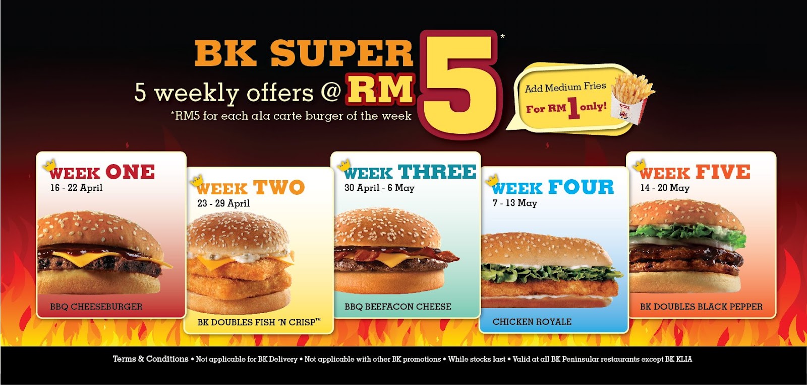 I Love Freebies Malaysia: Promotions > Burger King Super 5 (RM5 Burger ...