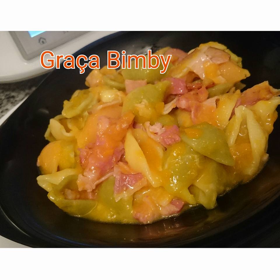 Massa de concha com abóbora e bacon | Graça - Truques & Dicas