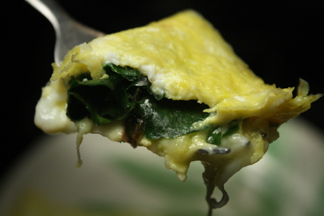 The 99 Cent Chef: Swiss Chard and Cheese Omelet