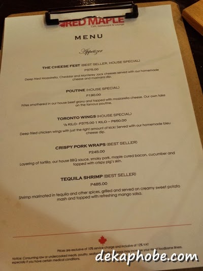 Going Canadian at Red Maple Lounge