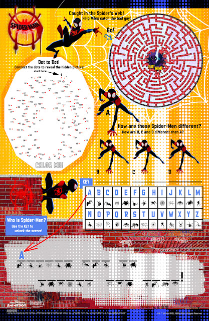 Coloring Pages and Activity Sheet for Spiderman Into the Spiderverse