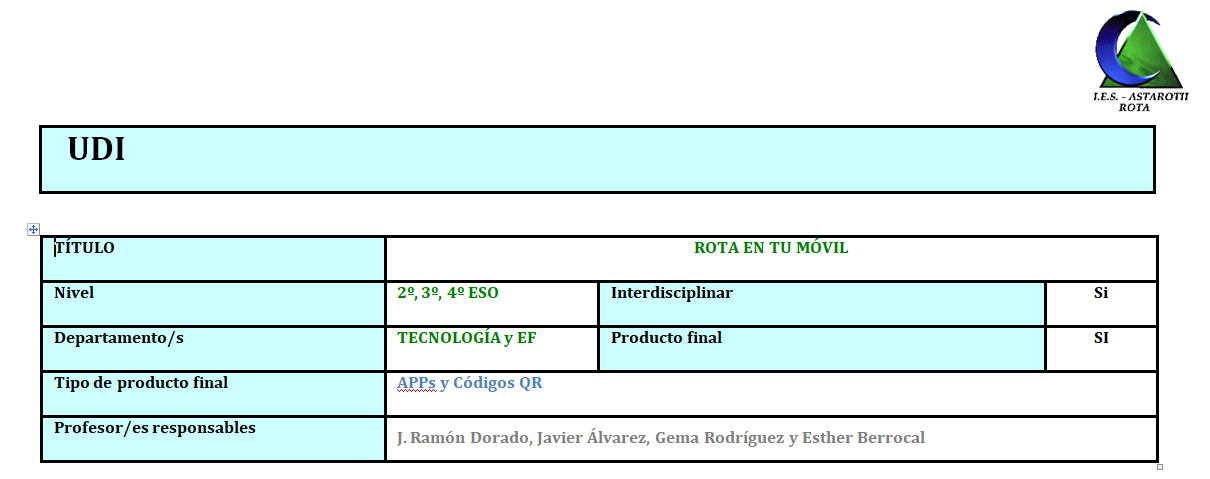 TIC DE 4º IES ASTAROTH: UDI RETO APP