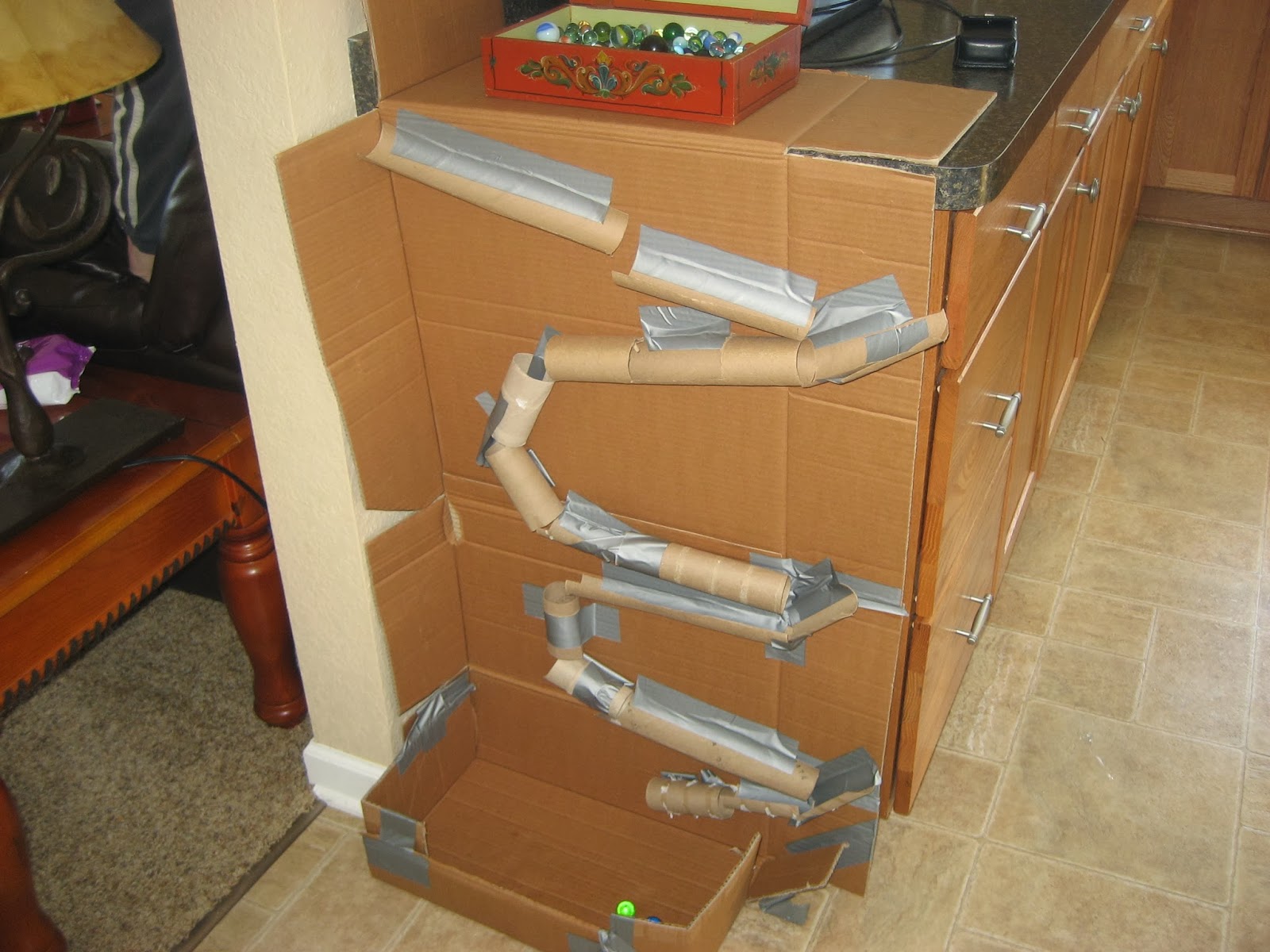 Living Our Homeschool Life: A Balancing Act Of Faith: Easy Marble Track