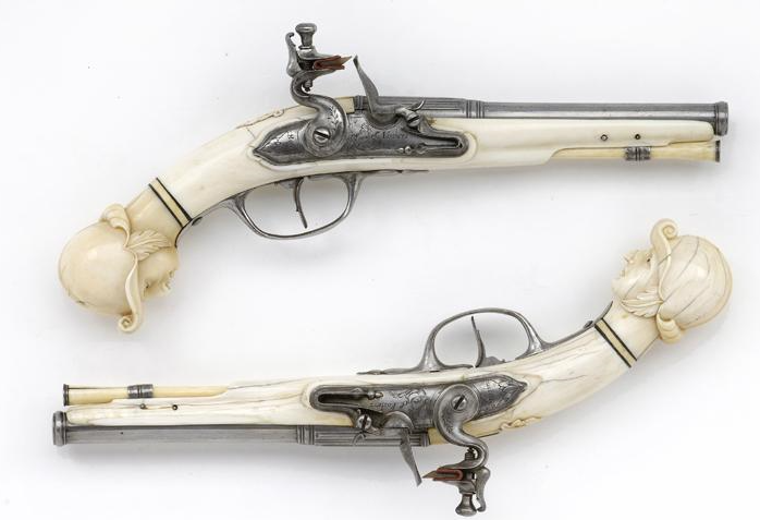 A Woodsrunner's Diary: Pair of ivory-stocked flintlock pistols by Jacob ...