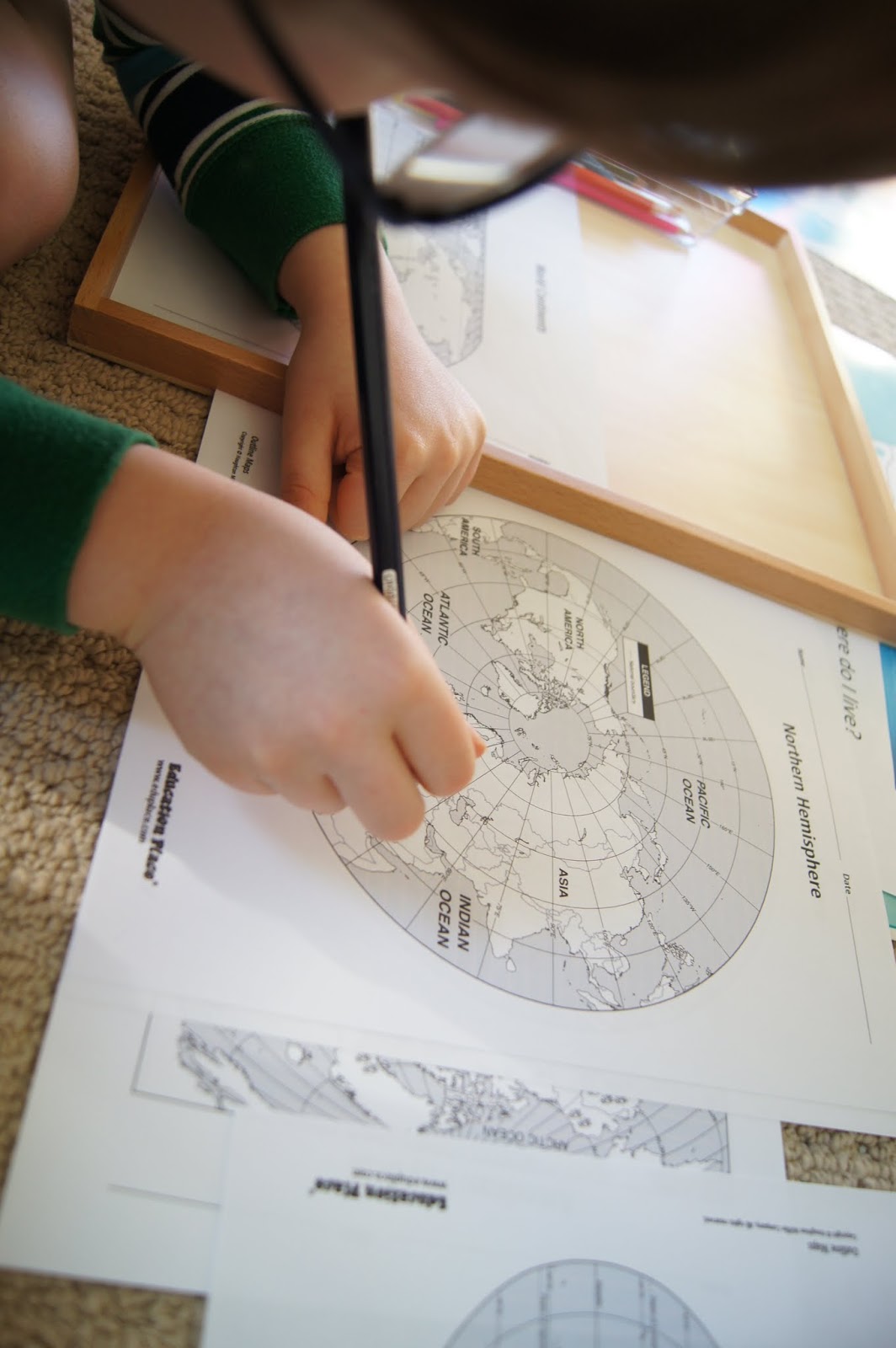 Montessori Geography, Me On The Map Activity - "Making Montessori Ours"