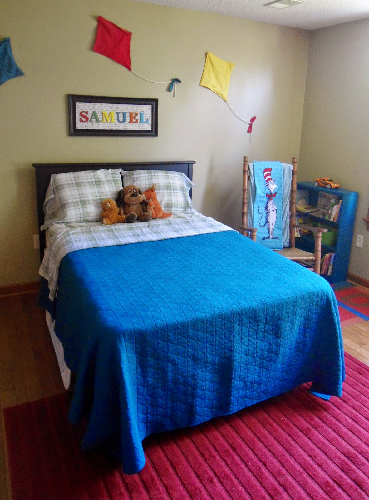 Housecalls Design: Big Boy Bed for a Sweet Little Boy & A Bookcase To Boot!