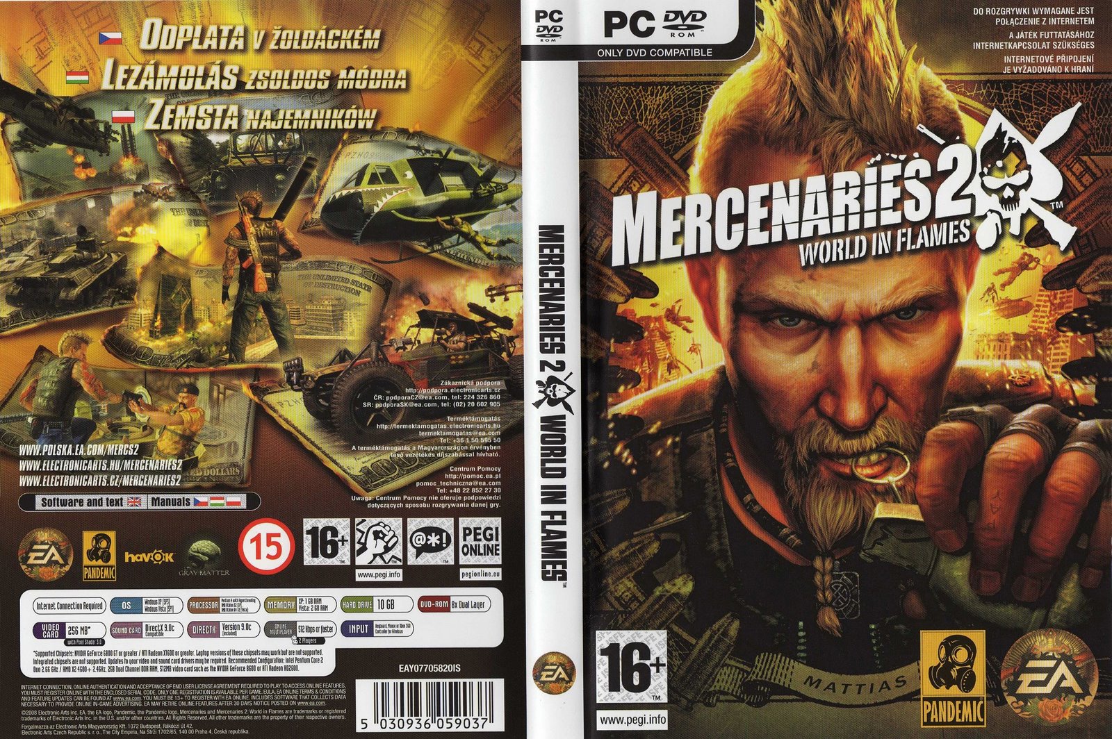 Leandro Capas: Jogo Mercenaries 2 World in Flames PC DVD Capa