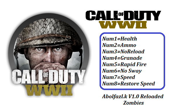 Call of Duty WWII PC Trainer +8 V1.0 Zombies (Abolfazl.K)