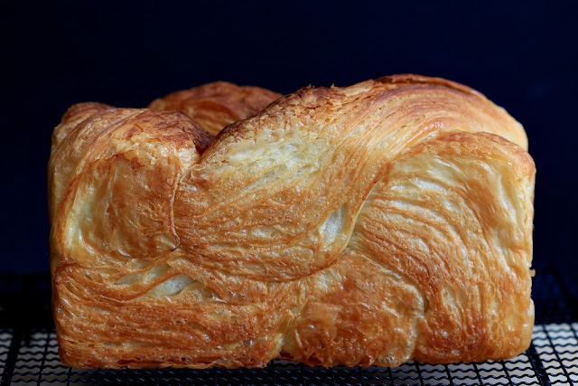 Matcha danish loaf and croissants