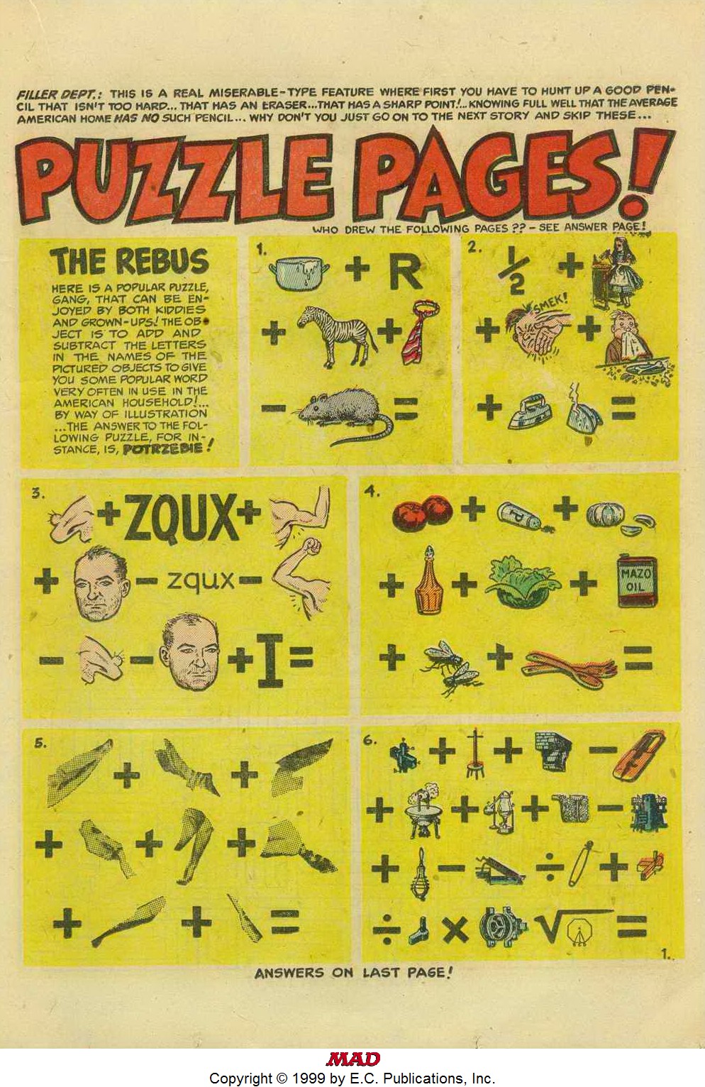 Chicken Fat: SUNDAY FUNNIES!! MAD's PUZZLE PAGES! Wheee!