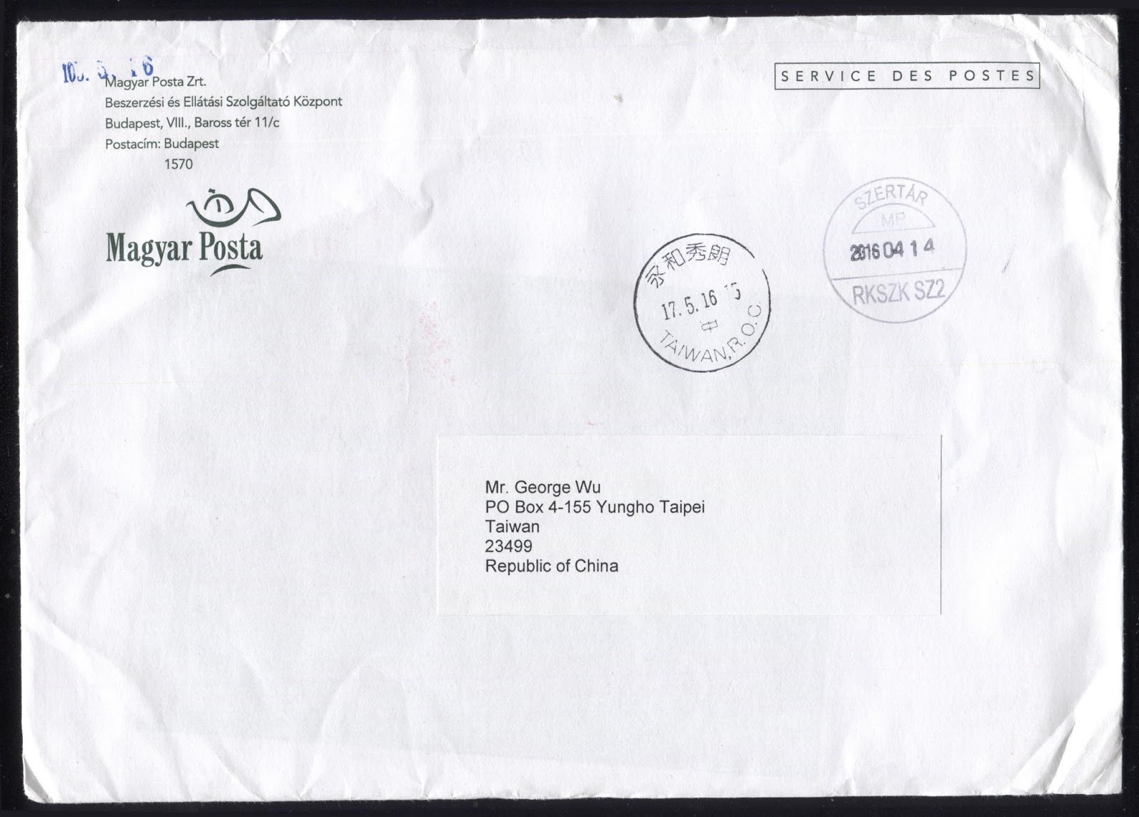 Gulfmann Stamps Collection: HUNGARY ~ Hungary Official Postal Cover