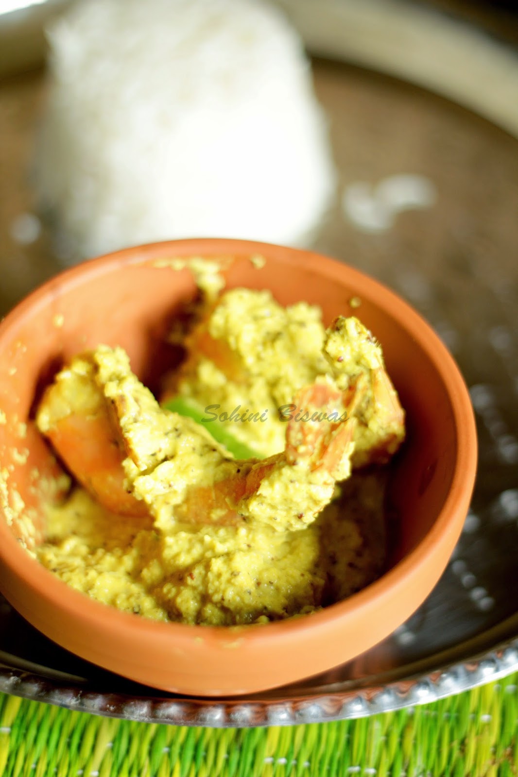 Cassia Bark: Golda Chingri Bhape or Steamed King Prawns in a mustard ...