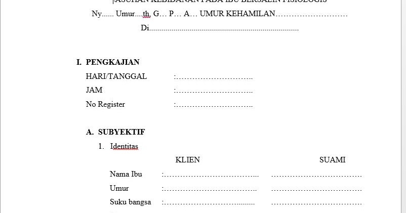 Berbahagialah: Format Askeb Persalinan