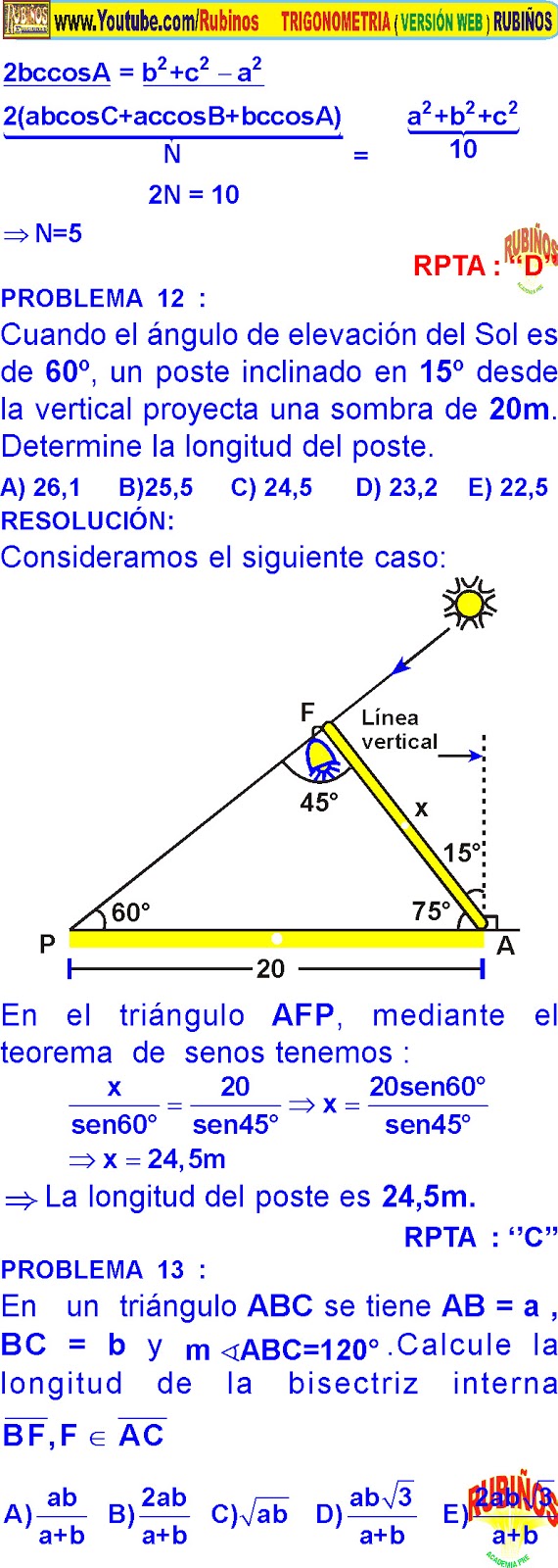RESOLUCION DE TRIANGULOS OBLICUANGULOS EJERCICIOS RESUELTOS PDF
