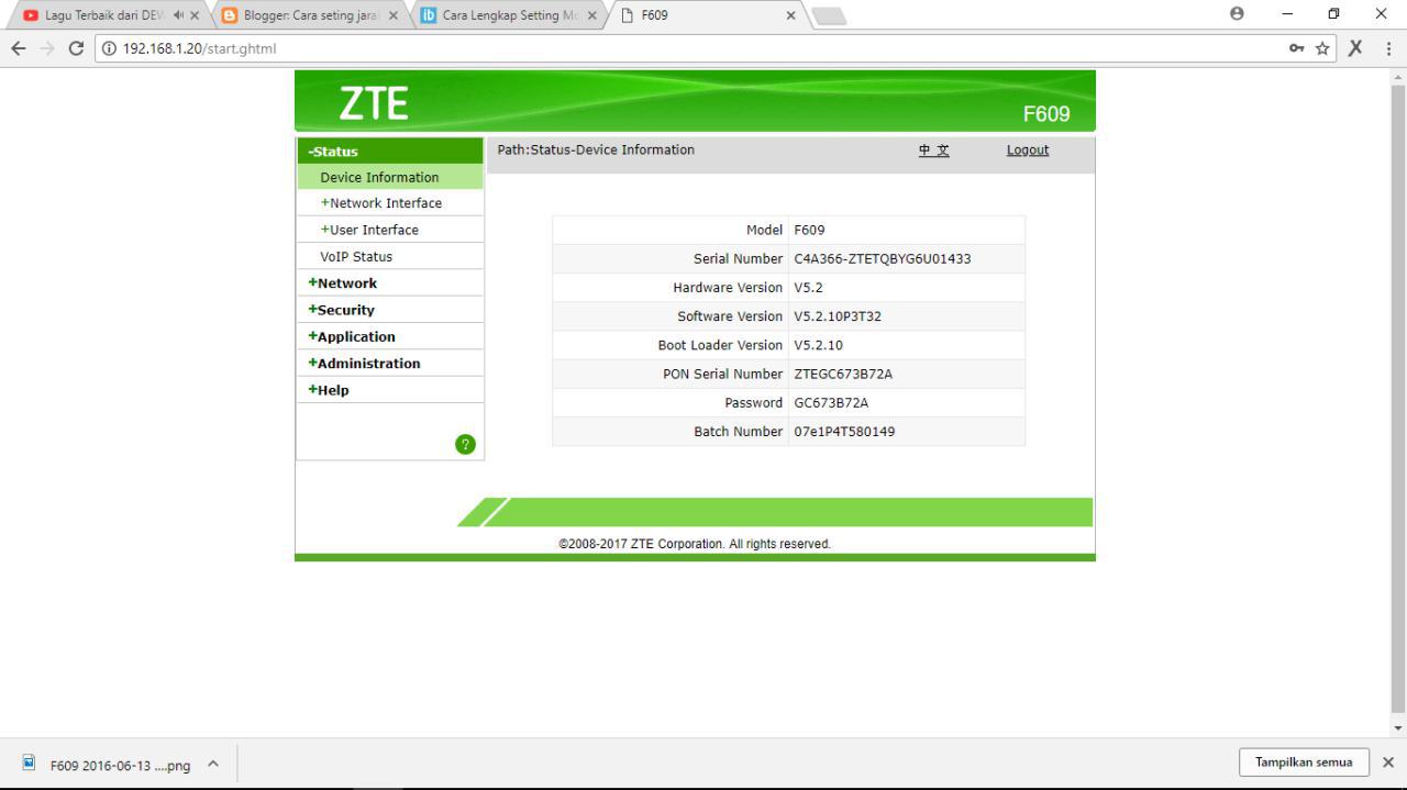 cara set modem zte f609 sebagai acces point: cara setting modem zte ...