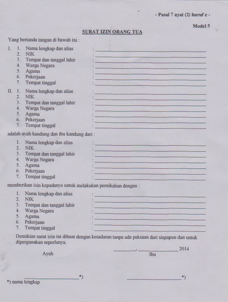 KUA Ngoro: BLANGKO PERSYARATAN PENDAFTARAN NIKAH