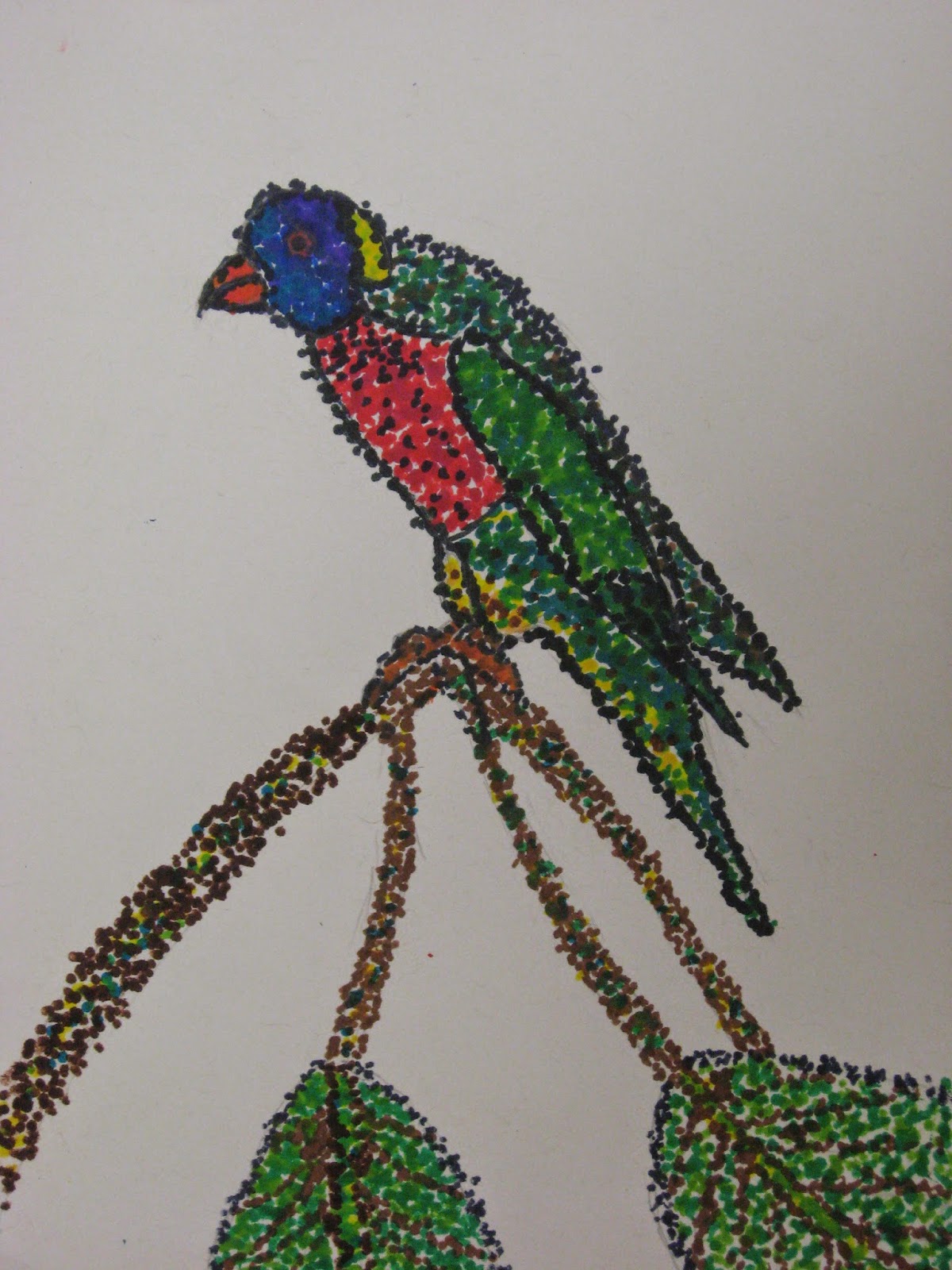 Miss Young's Art Room: Pointillism Birds with 5th Grade Students