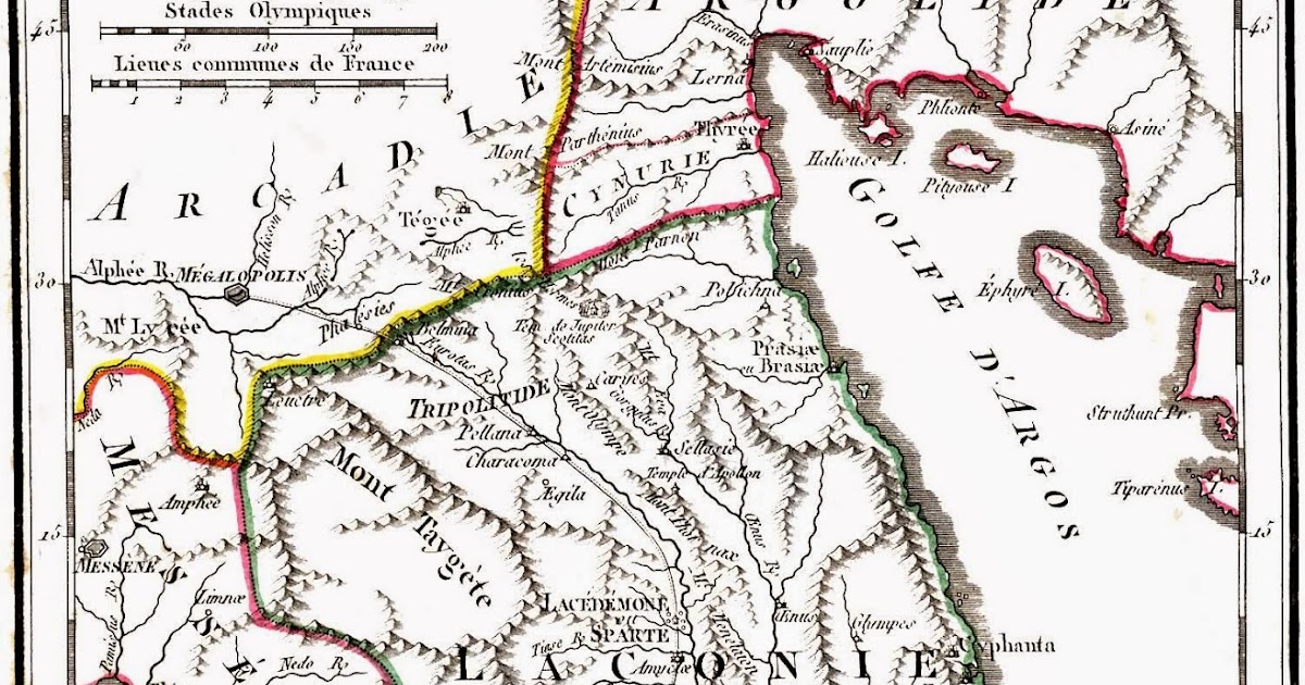Ancient Greek Theatre: Map of Sparta (Laconia)