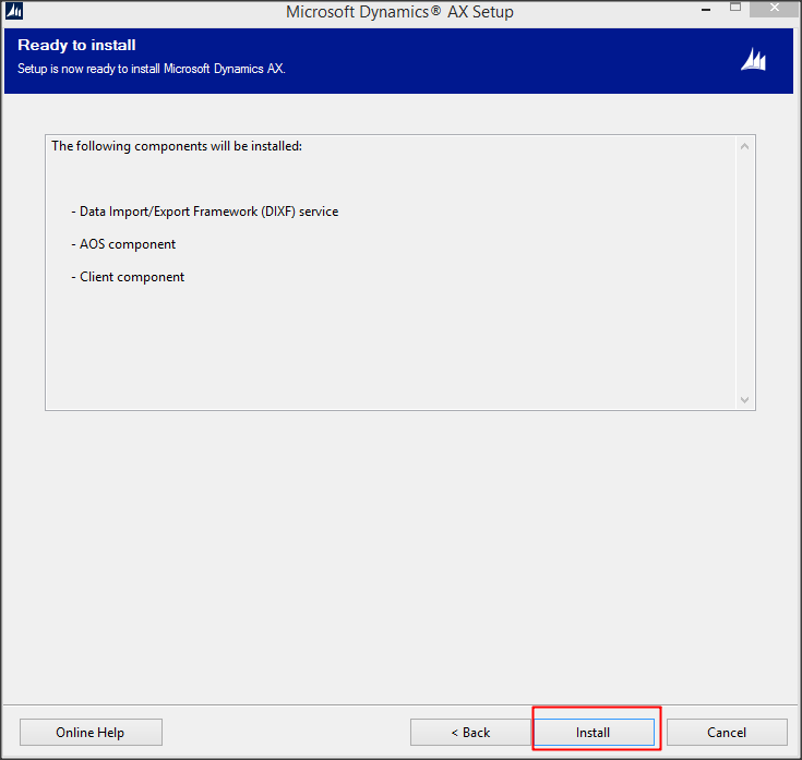 Dynamics AX Tips: Install Dynamics AX 2012 R3 Step by Step (Step 5) (Install AX DIXF)