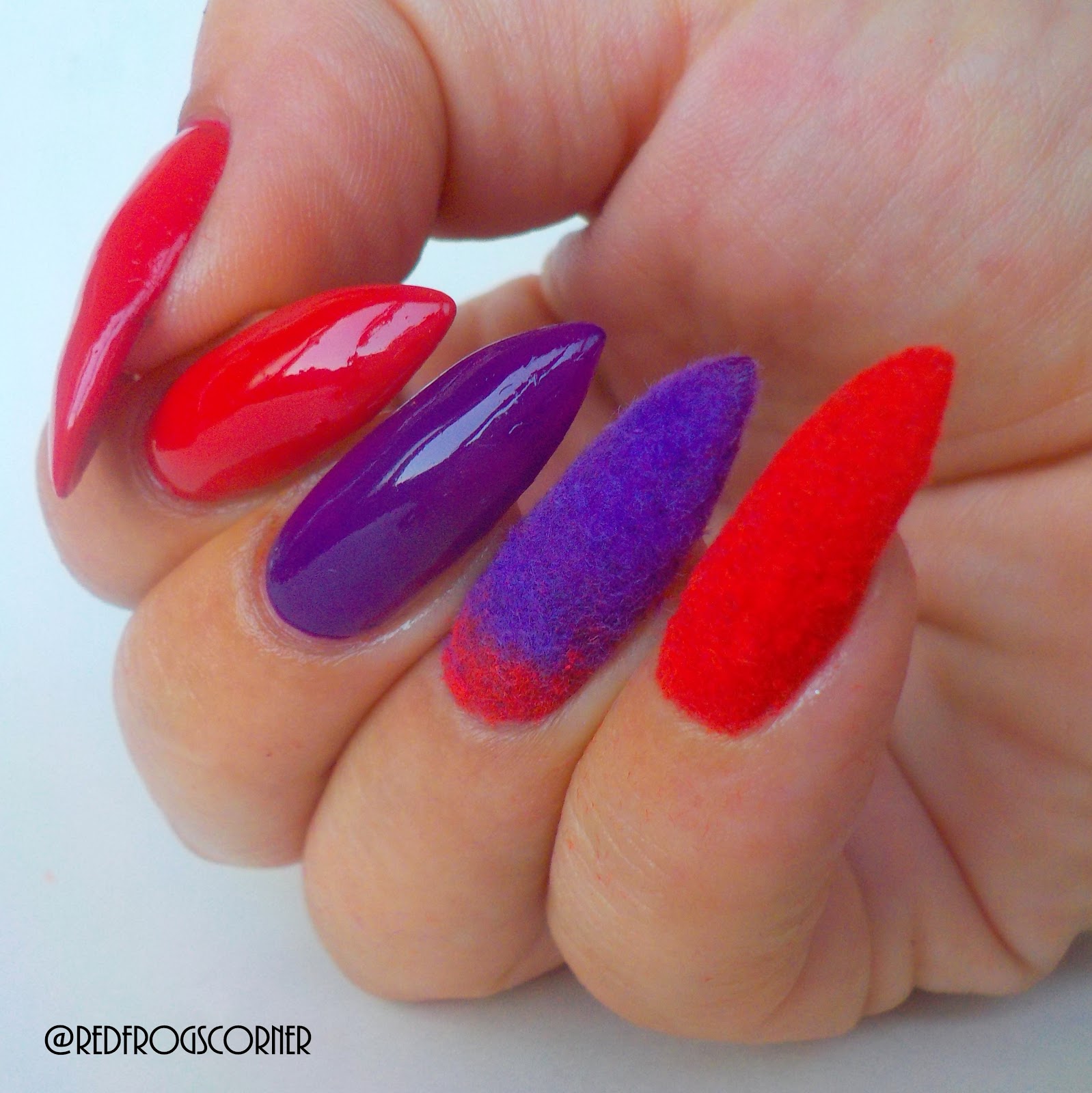 Red polish or bad polish?: Red and Violet Fuzzy Flocking Velvet by Born ...
