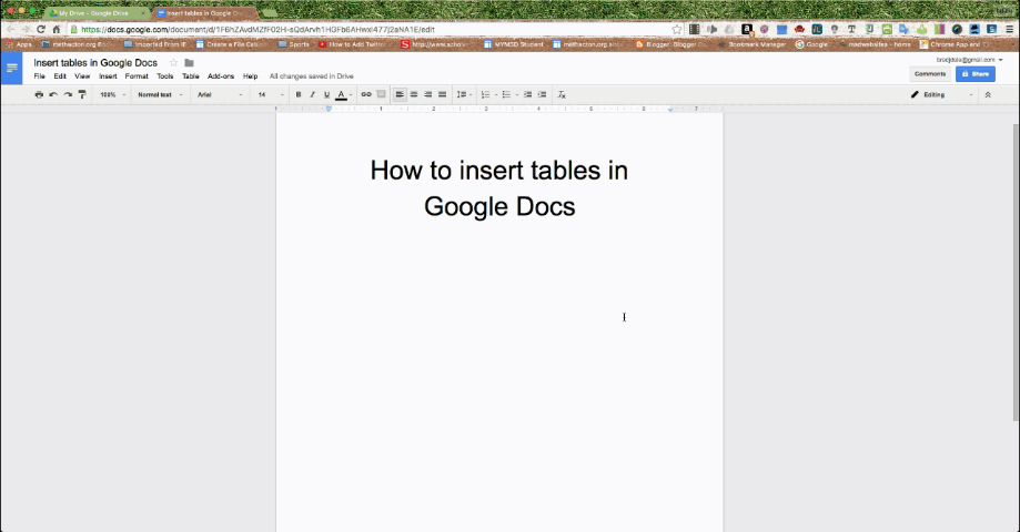 Time to Talk Tech : How to insert tables in Google Docs