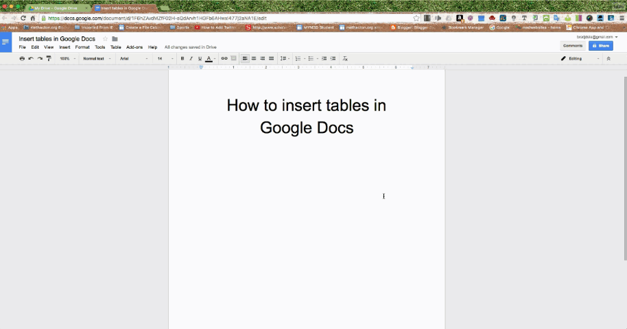 Time to Talk Tech : How to insert tables in Google Docs