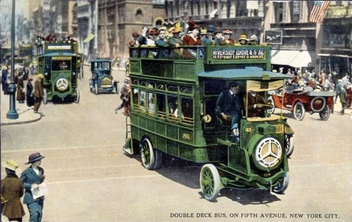 transpress nz: Renault-Scemia buses in New York, circa 1920