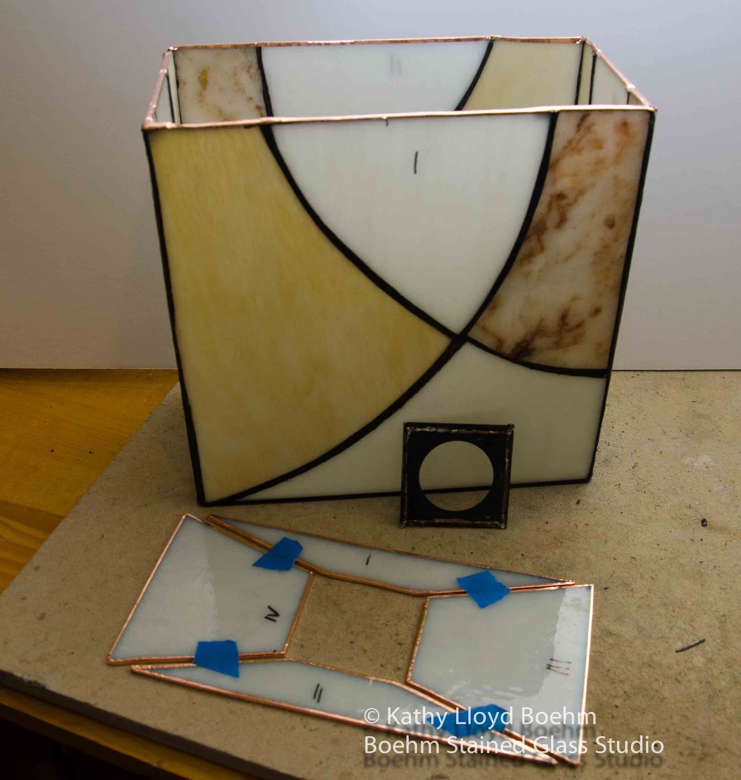 Boehm Stained Glass Blog: Rectangular Stained Glass Lamp Repair