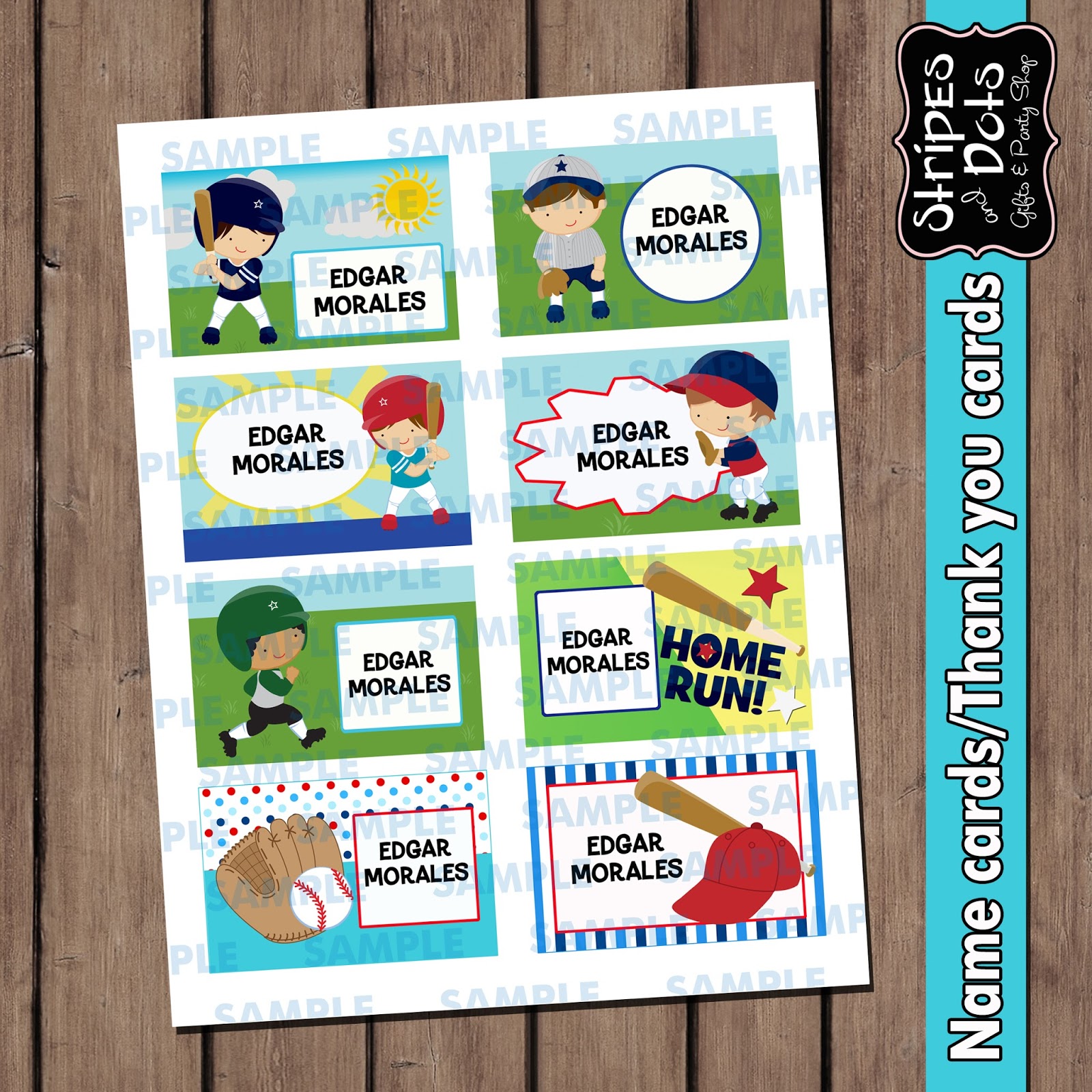 The Childrens Zone Digi Designs: Baseball School labels / Name cards