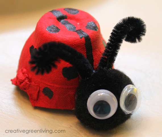 How to Make Ladybugs from a Recycled Egg Carton | Creative Green Living