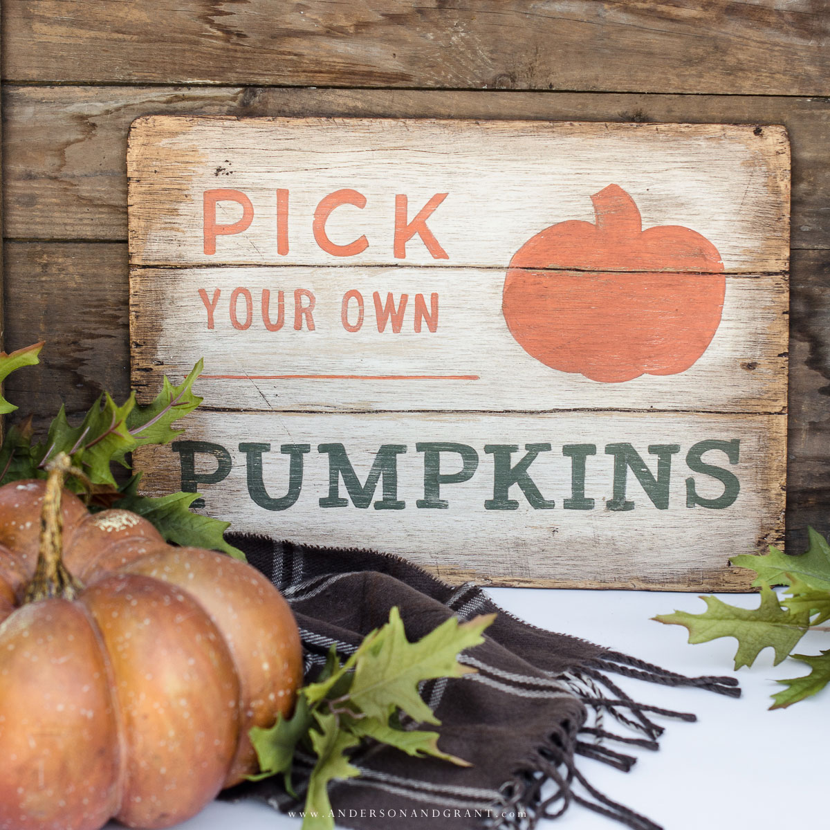 Pick Your Own Pumpkins DIY Fall Sign | anderson + grant