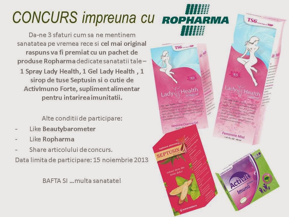 CONCURS -Ropharma si 3 sfaturi pentru sanatatea ta! - BeautyBarometer