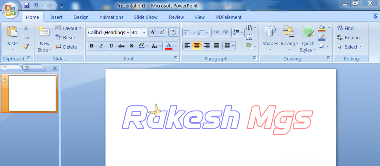 MS Microsoft Power Point 2007 Description of Home Menu Complete Hindi ...