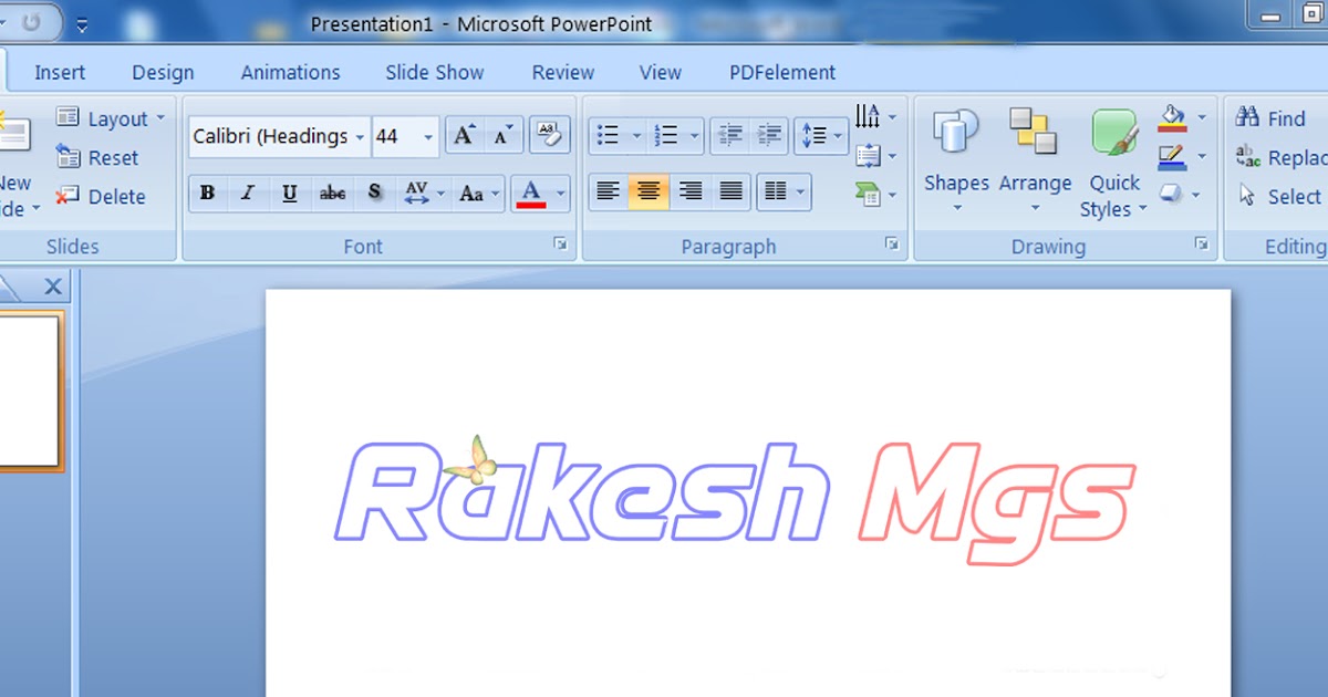 MS Microsoft Power Point 2007 Description of Home Menu Complete Hindi ...